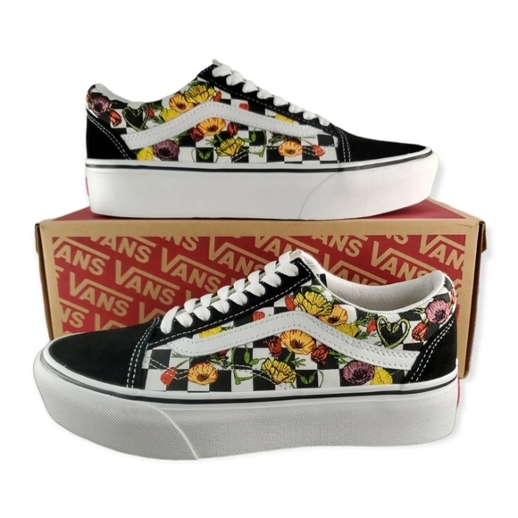 Vans | Shoes | Vans Old Skool Platform Lady Skate Shoes Poppy ...